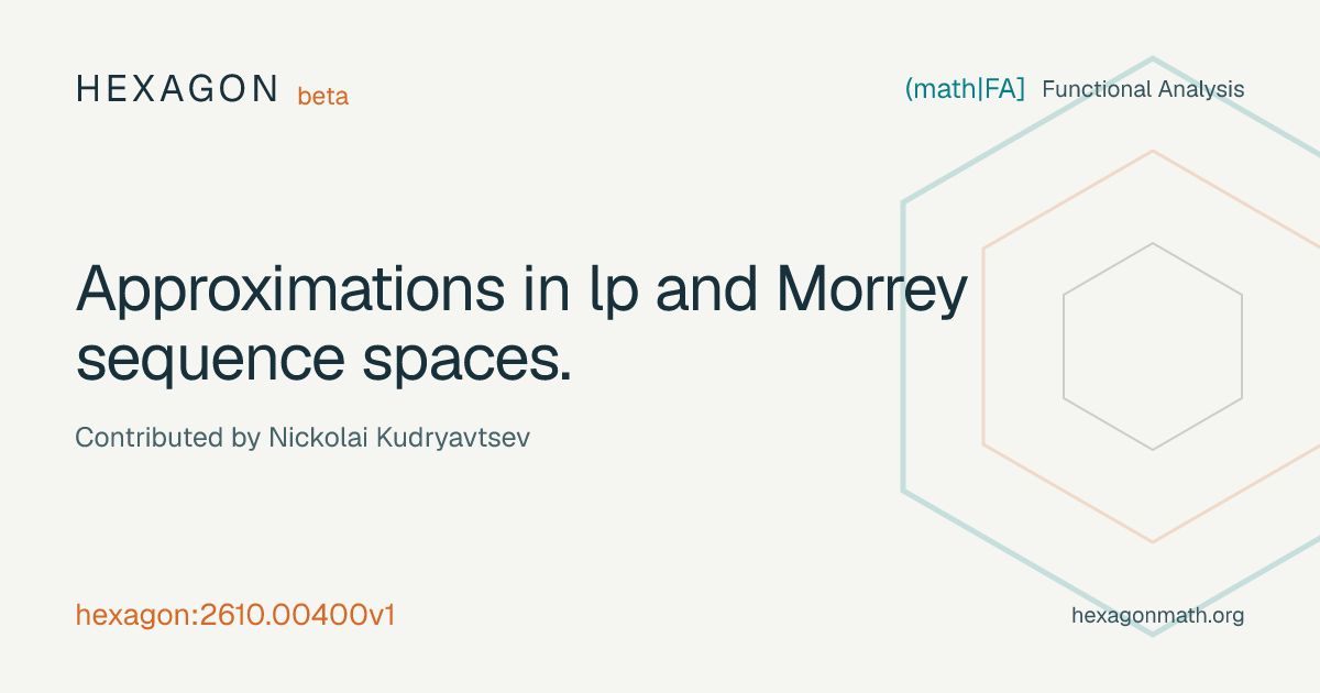 Approximations in lp and Morrey sequence spaces. · Hexagon